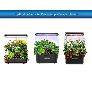 UpBright New 24V AC/DC Adapter Compatible with Trecaan Hydroponic Growing System 7-pod 7 Pods 7-Black LED Grow Light IGS25 IGS-25 24 Volts 24 watts Power Supply Cord Cable Battery Charger Mains