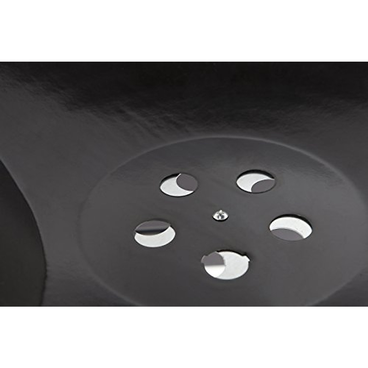 Fire Sense 01471 Fire Pit Bessemer Rolling Patio Fireplace Wooden Bonfire Porcelain Enamel Wood Burning with Wheels & Handle Grip for Outdoor Entertaining - Black & Silver - 28"