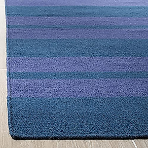 SAFAVIEH Dhurries Collection 3' x 5' Turquoise / Lavender DHU203A Handmade Flatweave Premium Wool Area Rug