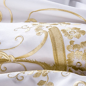 TBGFPO Gold Bedding Set Queen Size Sheet Set Cotton Embroidered Sheet and Duvet Set (Color : D, Size : 1.8 * 2.0m)