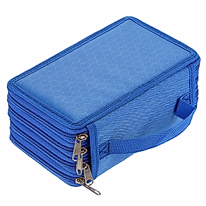 BTSKY® Handy Wareable Oxford Pencil Bag 72 Slots Pencil Organizer Portable Watercolor Pencil Wrap Case (Blue)