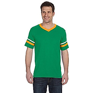 Augusta Sportswear Men's Medium Sleeve Stripe Jersey, Kelly/Gold/White