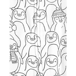 Simple Joys by Carter's Baby 2-Pack Neutral Fleece Footed Sleep and Play, Penguin/Stripe, Preemie