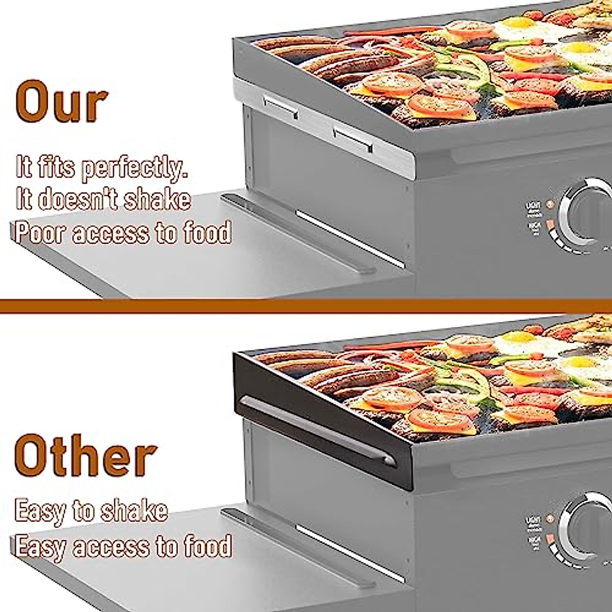 Grarg Wind Guards for Blackstone 28” Griddle,Blackstone Griddle Accessories Stainless Steel Magnetic Wind Screen for Outdoor Backyard BBQ Cooking Gas Saving(28 Inch)