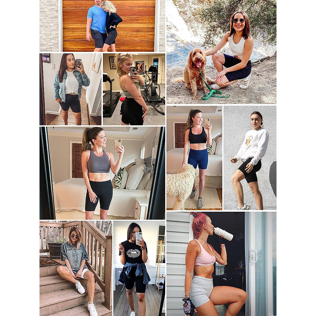 baleaf Biker Shorts Women Yoga Gym Workout Spandex Athletic Running Volleyball Tummy Control Compression with Pockets 8" White S