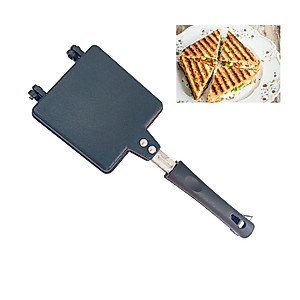 G & D Non-Stick Aluminum Double Sided Foldable Pan, 13 x 5 x 1.5 in, Suitable for Frying, Panini, Sandwiches, Omelettes, and More