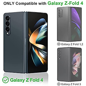 KEZiHOME Samsung Galaxy Z Fold 4 Case, Genuine Leather Galaxy Z Fold 4 Wallet Case [RFID Blocking] with Card Holder Flip Kickstand Magnetic Case Compatible with Samsung Z Fold 4 5G (Black/Brown)