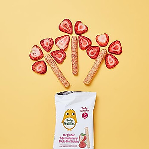Little Bellies Organic Strawberry Pick-Me Sticks, Baby Snack, (Pack of 5)