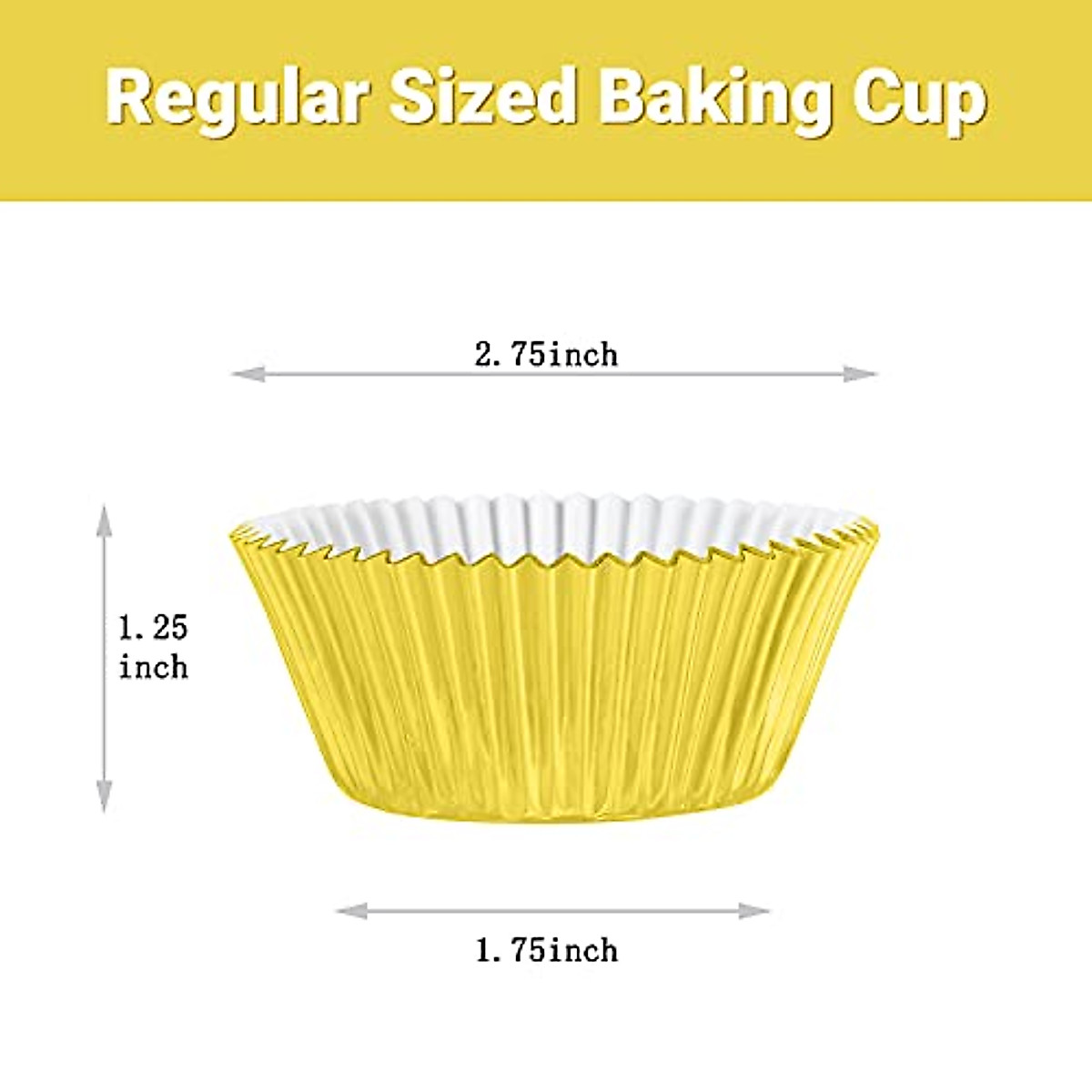 Gifbera Gold Foil Muffin Cupcake Liners/Baking Cups Standard Size, 100-Count