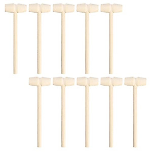 ibasenice 20pcs Valentines Day Wooden Mallet for Chocolate Heart Wood Hammer for Heart Silicone Molds Mini Wood Hammer Crab Hammer Shell Crackers Building Blocks Accessories for Seafood Lobster Tool