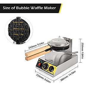 Dyna-Living Bubble Waffle Maker 1400W Egg Waffle Machine Electric Non-Stick Bubble Waffle Cone Maker Household Commercial Egg Waffle Iron Maker for Restaurant Snack Shop or Cafe