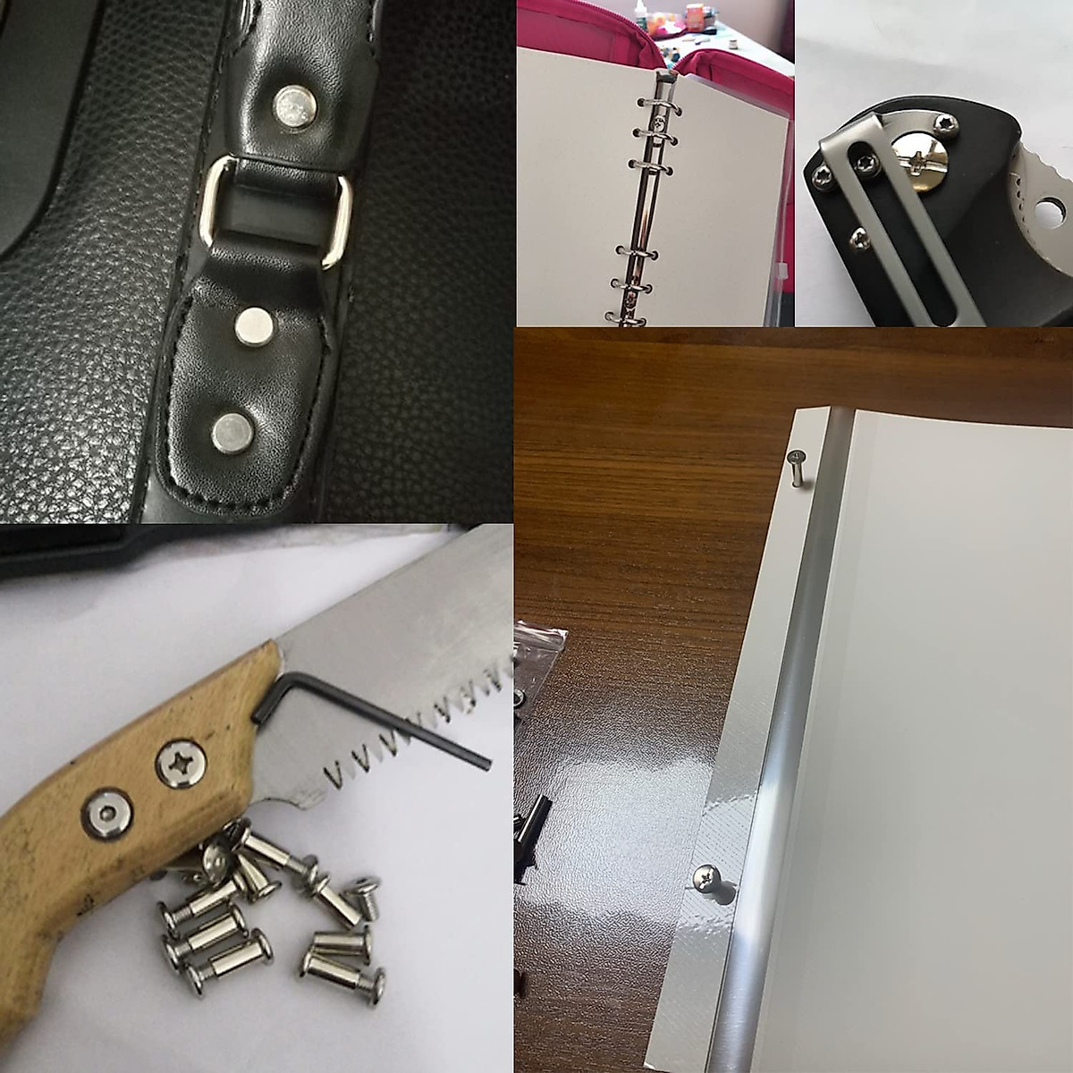 Juvielich 10 Sets Screw Post Fit for 3/16"(5mm) Hole Dia, Female M5x75mm Belt Buckle Binding Bolts Leather Fastener for Scrapbook Photo Albums Binding