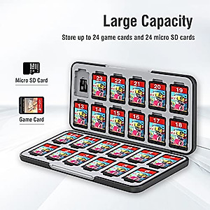 NOOP Game Card Case for Nintendo Switch& Switch OLED Game Card and Micro SD Card, Portable Switch Game Holder with 24 Game Card Slots and 24 Micro SD Card Slots (pokemon)