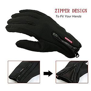 YYGIFT Touch Screen Gloves Outdoor Sports Winter Gloves Wind-Stopper for Men Women (Updated Version-Black, L)