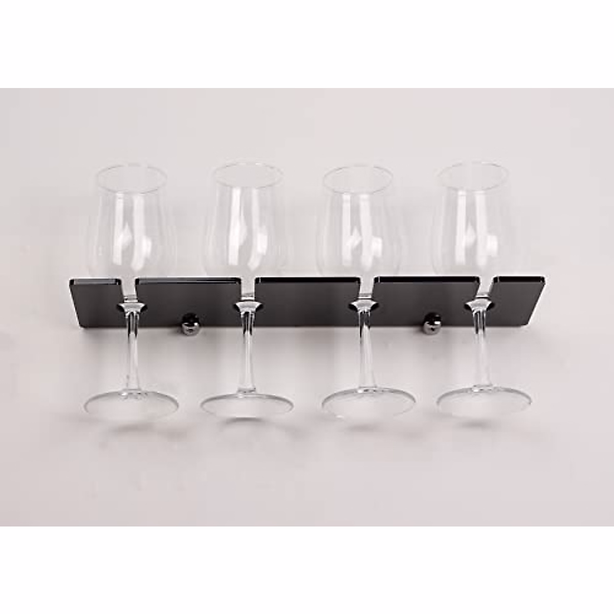 WANLIAN Wine Glass Holder Wall Mounted Wine Glass Holder Acrylic Wall Mounted Wine Glass Holder Cabinet Tableware Lower Wine Glass Holder and Wine Glass Storage Rack (Black 2 pack)