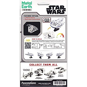 Fascinations Metal Earth Premium Series Lando Calrissian's Millennium Falcon Solo 3D Metal Model Kit