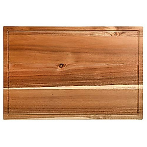 Kenmore Kenosha Heavy Duty Acacia Wood Extra Large Cutting Board W/Juice Grove, 24x16-inch