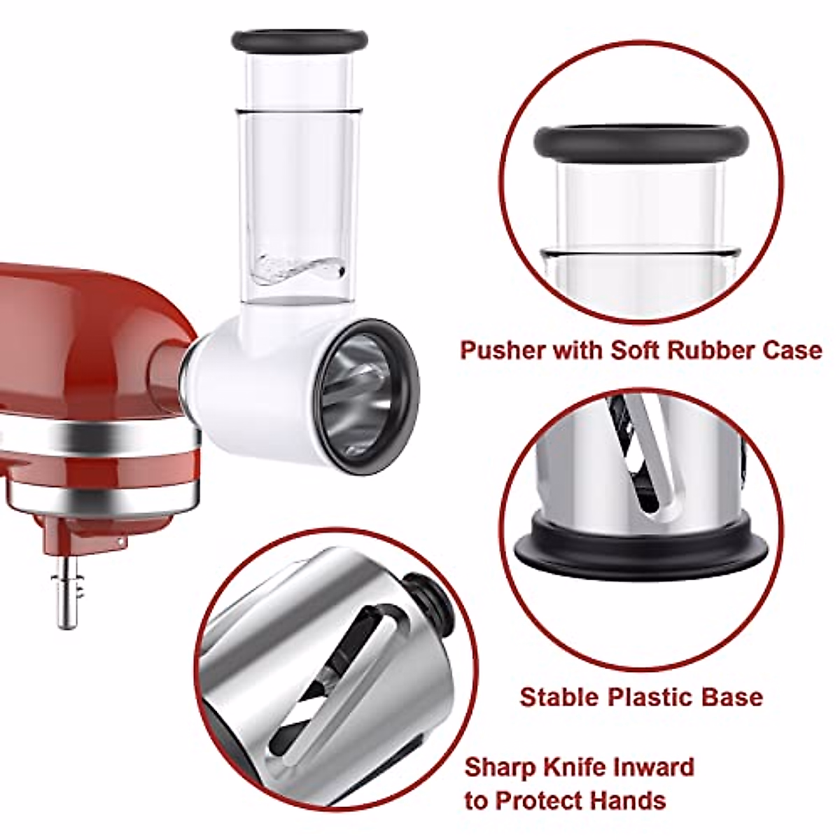 Gvode Slicer Shredder Attachment & Fruit and Vegetable Attachment Strainer Set with Meat Grinder