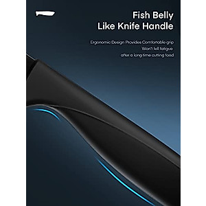 Knife Set, D.Perlla 16 Pieces Black Kitchen Knife Set with Acrylic Stand, High Carbon Stainless Steel, BO Oxidation Knife Block Set, No Rust, Non Slip Handle, Sharp Knife