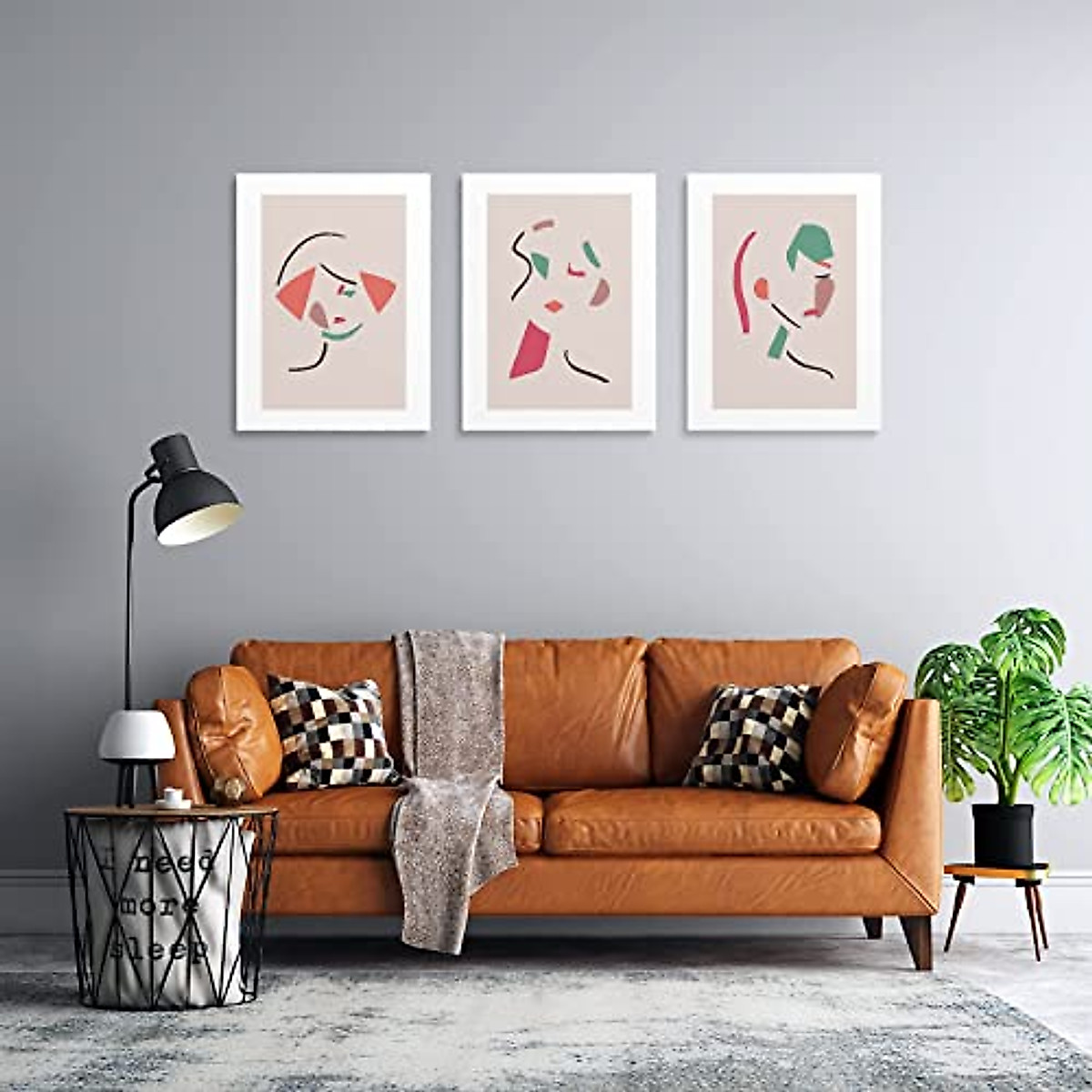 Canvas Wall Art Set, Minimalism Abstract Oil Painting Photo Modern Posters Prints for Home Wall Decor (Abstract31-3pcs,12×16inch-Black Frame)