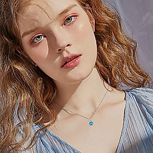 Snowflake Necklace 925 Sterling Silver with Blue CZ Snowflake Pendant Necklace Jewelry Gift for Women Her Birthday Chrismas