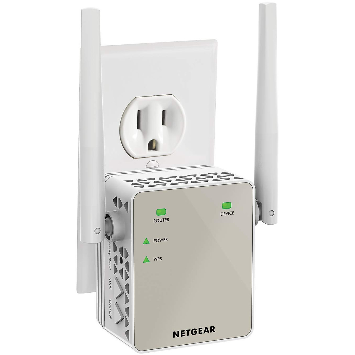 NETGEAR Wi-Fi Range Extender EX6120 - Coverage Up to 1500 Sq Ft and 25 Devices with AC1200 Dual Band Wireless Signal Booster & Repeater (Up to 1200Mbps Speed), and Compact Wall Plug Design, White