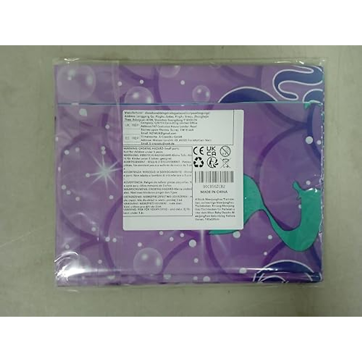 4 Pcs Mermaid Tablecloths, Rectangular Mermaid Table Covers, Disposable Mermaid Table Cloths for Parties Under the Sea Baby Shower Mermaid Birthday Decorations Mermaid Party Supplies, 51x86 Inch