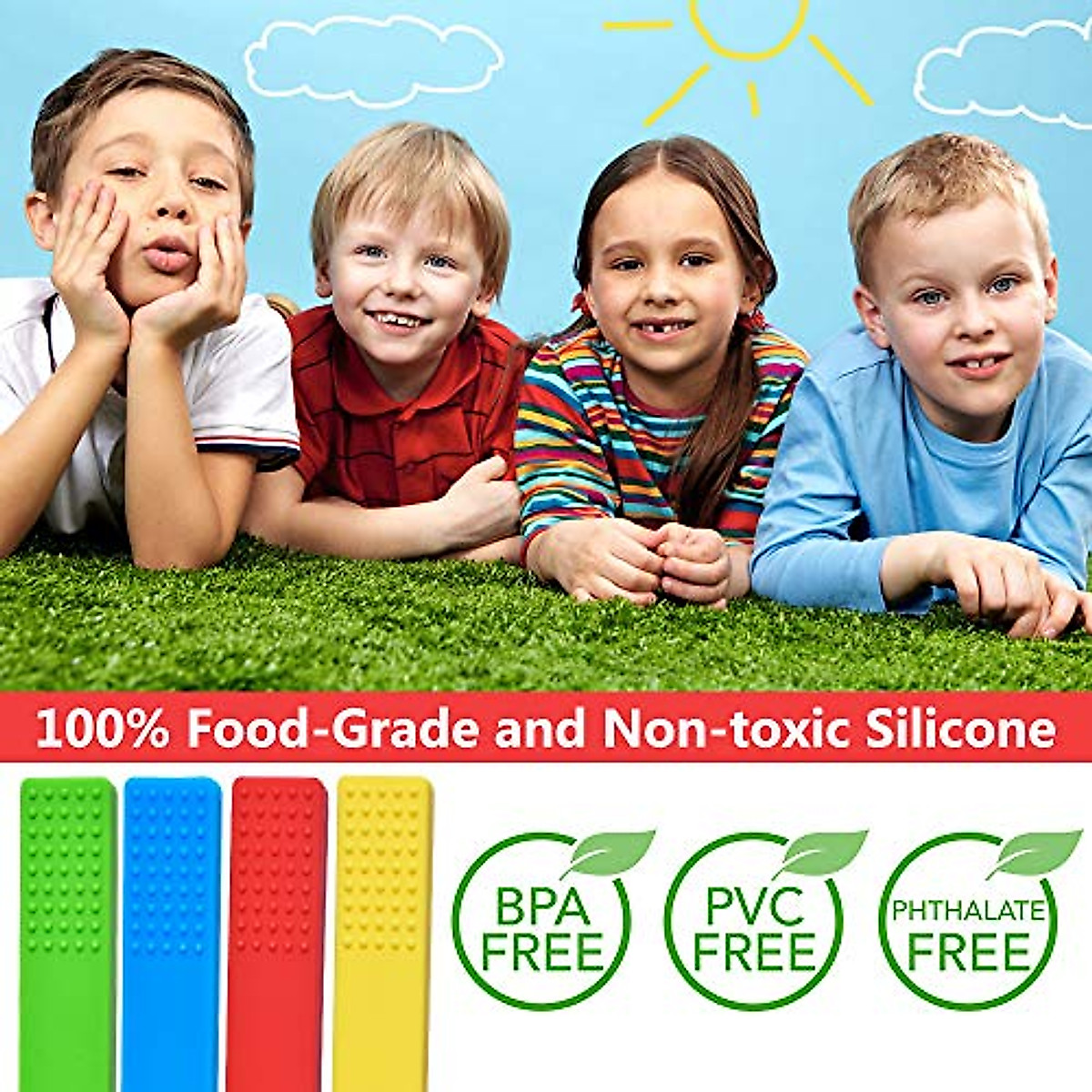 Chew Necklace, Sensory Chew Necklace Bundle for Kids with Teething, ADHD, Autism, Biting Needs, Oral Motor Chewy Teether, for Boys&Girls。