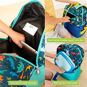 Wildkin Pack-it-All Backpack Bundle with Clip-in Lunch Box (Jurassic Dinosaurs)