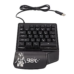 Gaming Keyboard Without Driver LED Bright ABS Material Onehanded Gaming Keyboard for Esports Gaming Computer