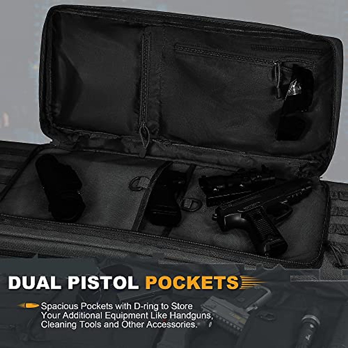 PERFBAGS Soft Rifle Case 42 inch, Long Double Rifle Backpack Gun Bag for Hunting Shooting Range, Transportation with Lockable Zipper and Molle System