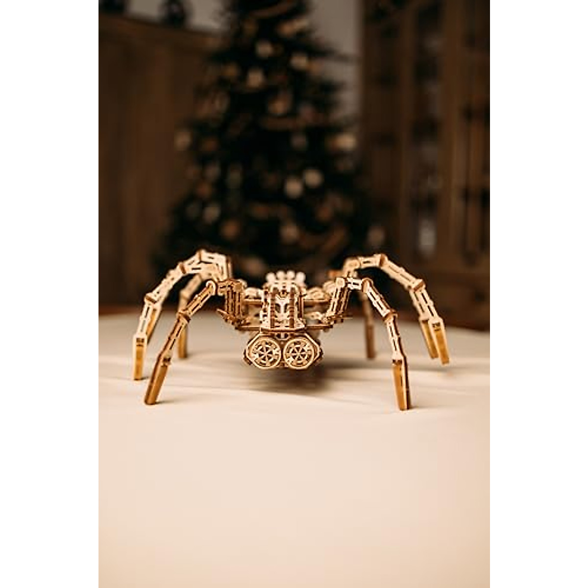 Wood Trick Mechanical Spider 3D Wooden Puzzle - Runs up to 7 feet - Wooden Model Kit for Adults and Kids to Build