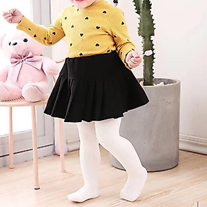 WEWINK PLUS Baby Toddler Girls Tights 3 Pack Knit Cotton Dance Leggings Pants for Infant Girl Stockings (style B twist, 0-6 month)