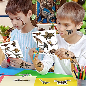 Dinosaur Temporary Tattoos,20 Sheets 160 Pieces Dino Themed Tattoos Stickers Party Decoration Supplies Party favors for Kids Adults