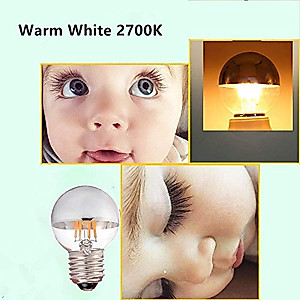 Lxcom Lighting 4W G45 Edison LED Bulb Silver Tipped Dimmable Vintage LED Filament Bulbs(4 Pack)- E26 Base G45 Antique Half Chrome LED Light Bulb Warm White 2700K 40W Equal,AC110V-130V