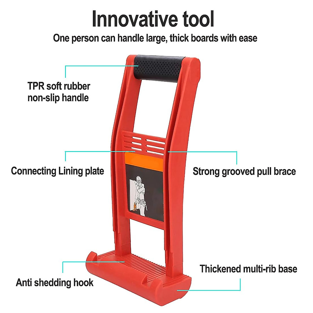 LABOFiC Drywall Carrier Handle 2 Pack, ABS Plastic Plywood Carrier Tool, Plywood Lifting Tool, Drywall Carrying Tool, Lift and Carry Panel Mover, Great for Plywood, Glass Board, Plasterboard