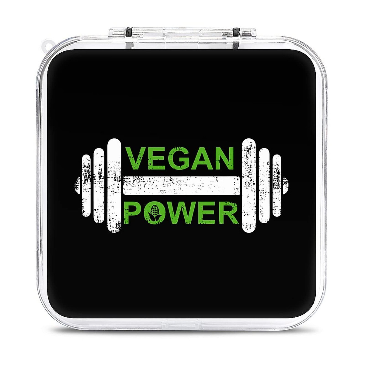 Vegan Power Game Card Storage Case Hard Protective Organizer Box For Nintendo Switch (12 Slot Clear Shell)
