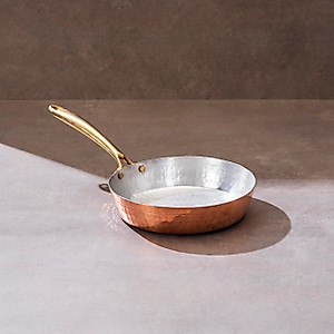 P-TAL Copper Frypan with Brass Handle | 100% Pure Copper for Ayurvedic Health Benefits. | Naturally Non Stick