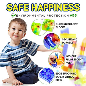 KooQii Glowing Marble Run STEM Toys for Kids,Marble Maze Learning & Education Toys Building Blocks Ages 4-8 Year Old with 2 Marbles Birthday Gifts for Boys and Girls 110PCS