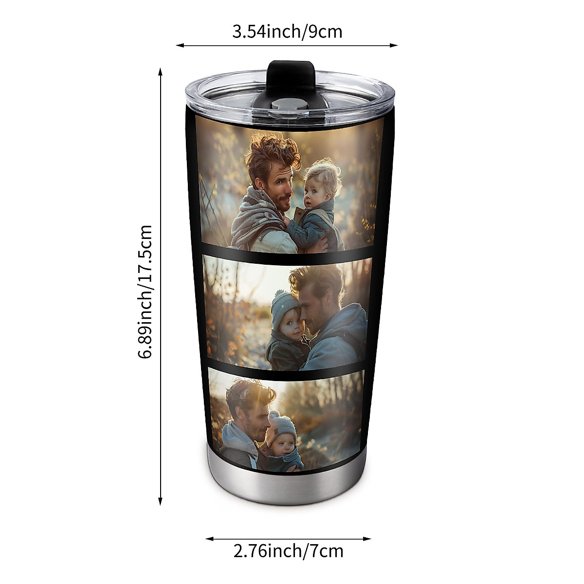 KrazeKK Personalized Travel Tumbler for Dad Gifts, Custom 20oz Insulated Stainless Steel Travel Tumbler with Lids, Father Coffee Mugs, Customized Gift for Men, Dad,Father, Husband (Dad 5)