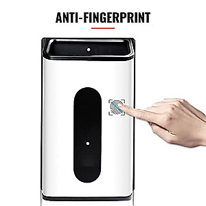 Wall Mount Grocery Plastic Bag Holder and Dispenser for Plastic Bags,LINAN Stainless Steel Bag Saver, Anti-Fingerprints, White