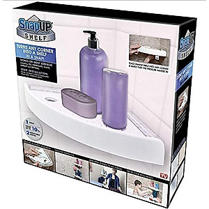 TAUFAOD New Triple Corner Shelf,Storage Holder,Bathroom Snap Up Corner Shelf Rack Triangle Grip Wall Mount Holder for Kitchen Toilet Strong Suction Wall Mount Shelf Storage Basket (No Drilling)