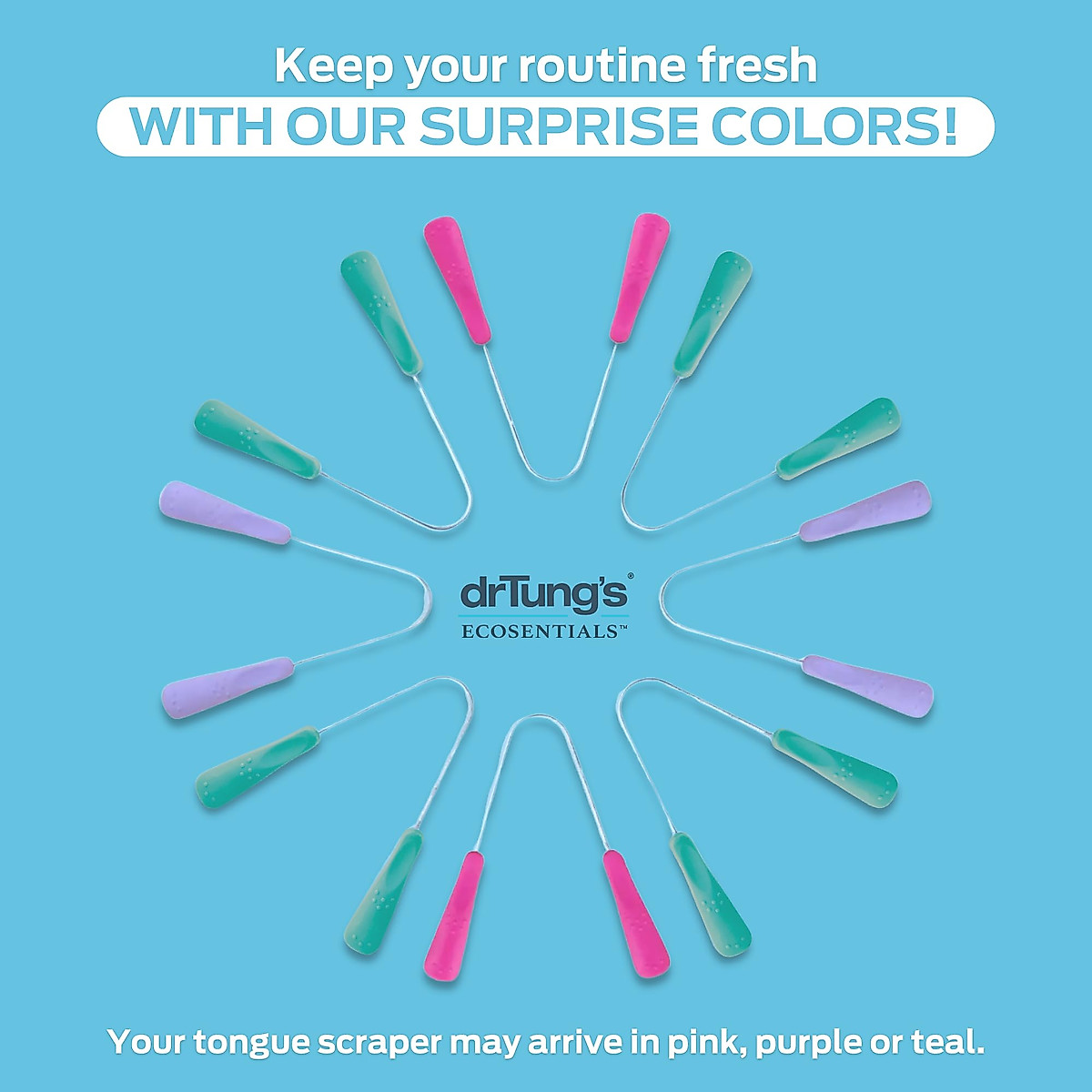 DrTung’s Stainless Tongue Scraper - Tongue Cleaner for Adults, Kids, Helps Freshens Breath, Easy to Use Comfort Grip Handle, Comes with Travel Case - Stainless Steel Tongue Scrapers (1 Pack)