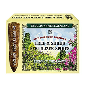 The Old Farmer's Almanac Tree & Shrub Fertilizer Spikes (Box of 24 Spikes - 6 Lbs) (OFA-FS1333-24)