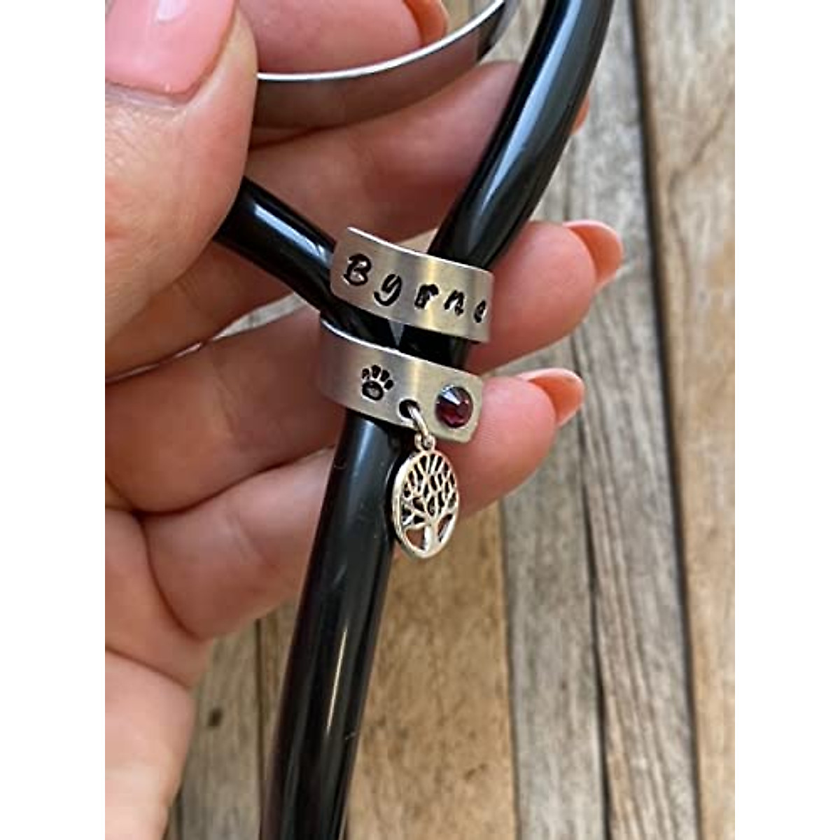 International Nurse day Gift, Personalized Stethoscope ID Name Tag with custom charm, Hand stamped Stethoscope Charm, Nurse Birthday Gift, RN Tag, RN gift, Nursing school graduation gift