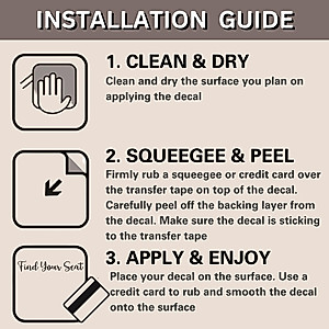 Wedding Seating Chart Decal - Wedding Sign Decor DIY Wedding Decals - Seating Chart Mirror Decal - Wedding Vinyl - Find Your Seat (18" x 3")