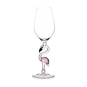 BESPORTBLE Creative Pink Flamingo Cocktail Martini Goblet, Glass, Red Wine Glass for Home Bar Christmas Party Wedding, Celebrations Cup 500ML 1Pc