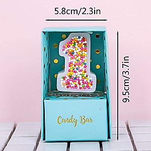Sweety Colorful Candy Number Cake Topper Candle for Brithday Party Baby Shower and Wedding Party Supplies Favor (One)