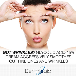 Glycolic Cream 15% - Natural Anti Aging Exfoliator to Smooth Away Fine Lines & Wrinkles & Improve a Dull Looking Complexion. Includes A.H.A & Green Tea Moisturizer for Face & Body.