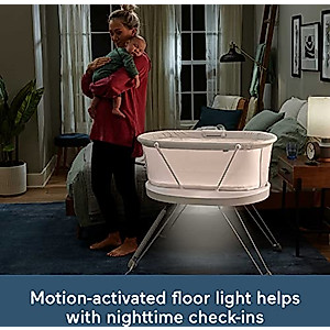 Fisher-Price Baby Bedside Sleeper Luminate Bassinet with Sound Detection Plus Customizable Lights Music and Sounds